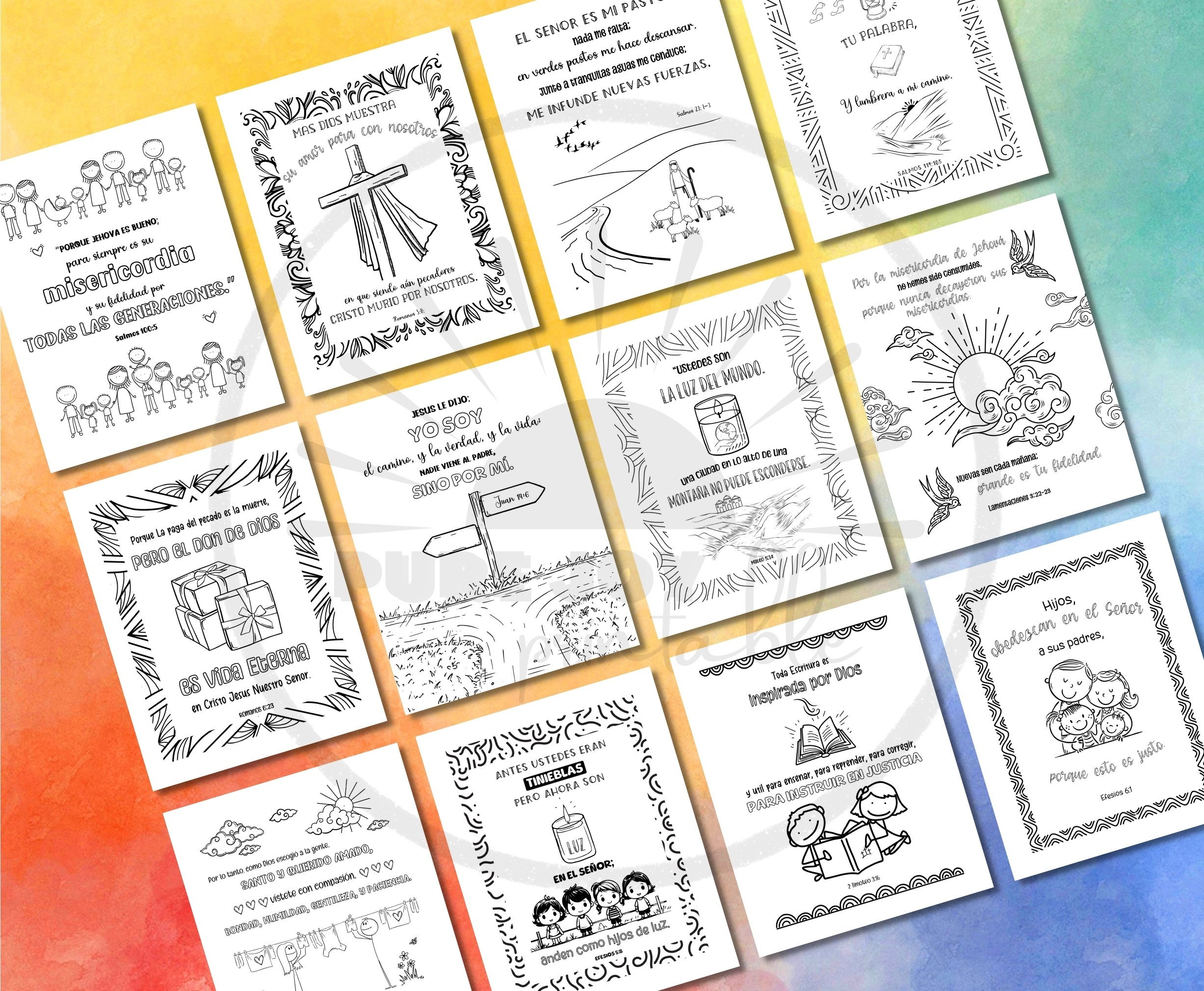 Printable Spanish Bible Verse Coloring Pages for Kids, Christians ...