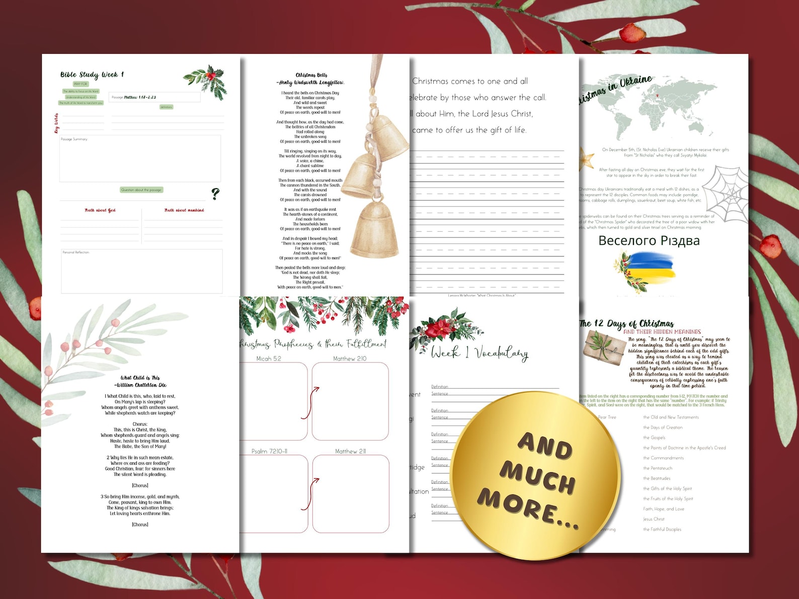 Printable Christian Christmas Unit Study for Homeschool Families, Faith ...
