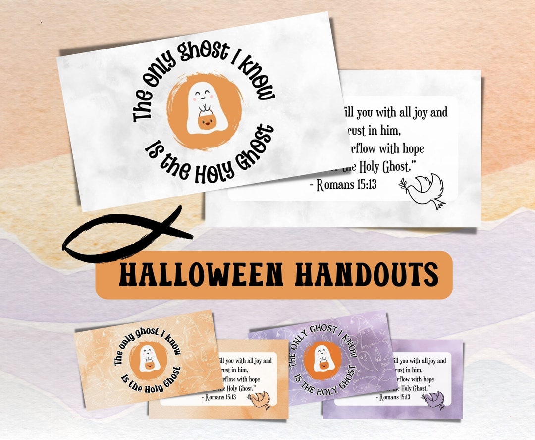 Printable Christian Halloween Bible Verse Handout, Trick or Treat ...