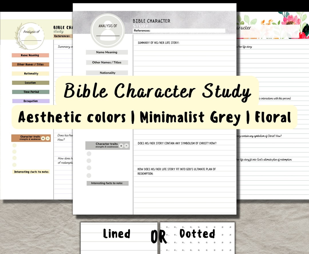 Bible Character Study Template Digital Download Outline for Biblical ...