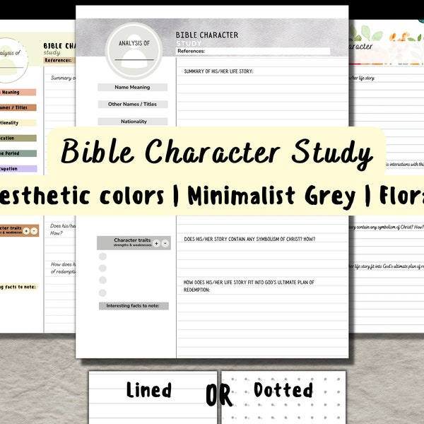 Character Bible Study Worksheet - Etsy