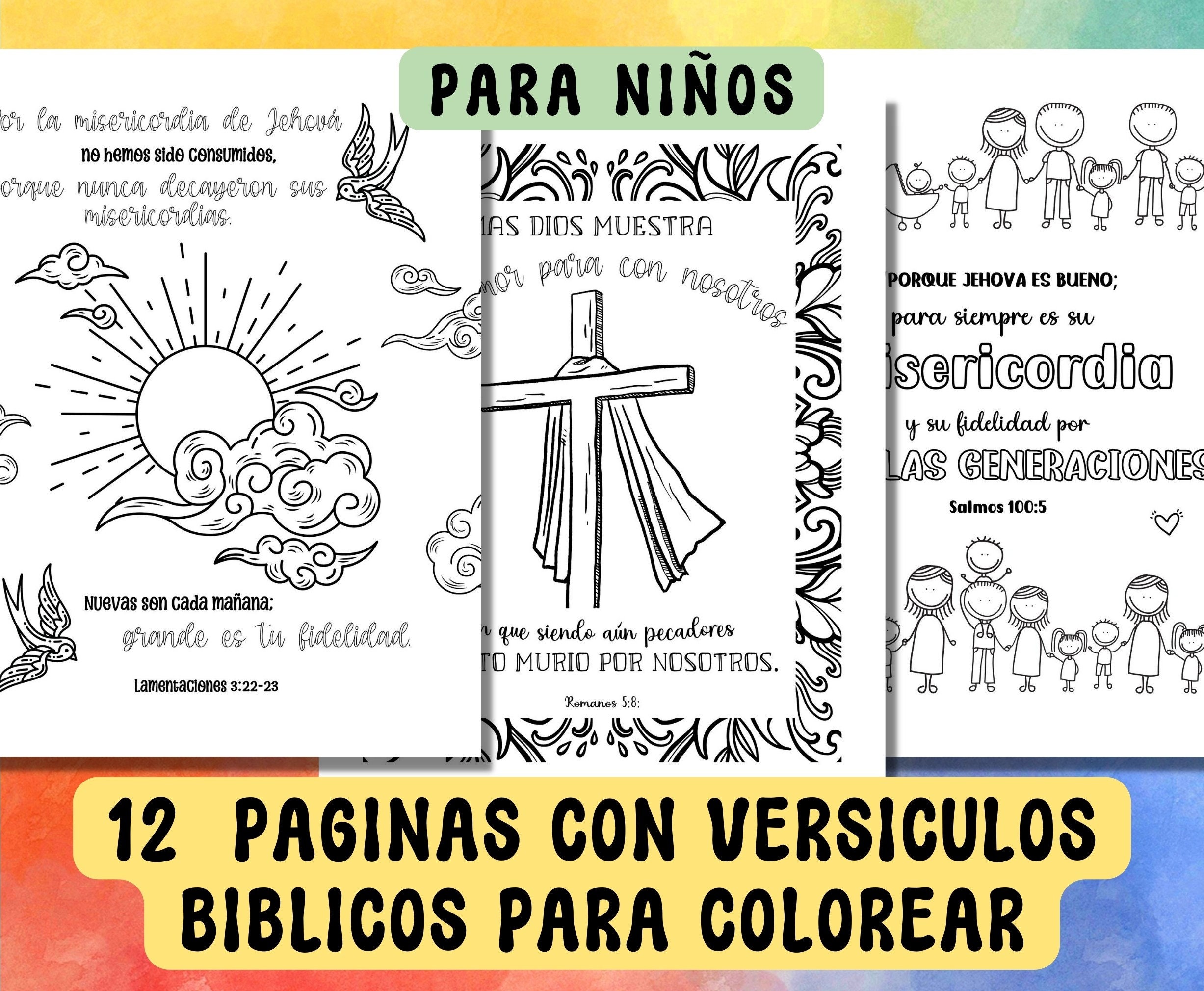 Printable Spanish Bible Verse Coloring Pages for Kids, Christians ...