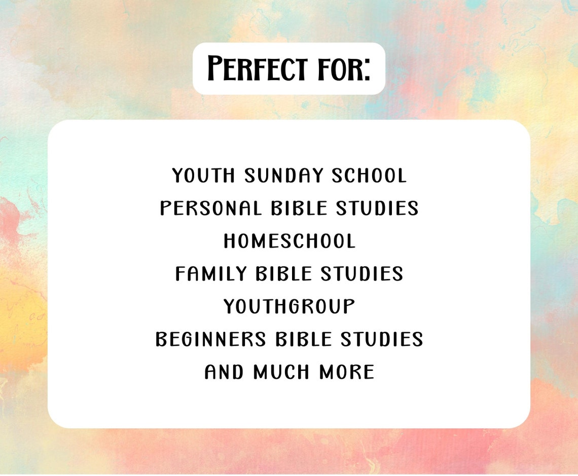 Printable Teens Bible Study Worksheets, Youth Bible Study Resources for ...