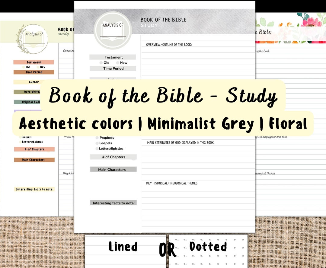 Book of the Bible Study Template Digital Download Outline of Bible ...