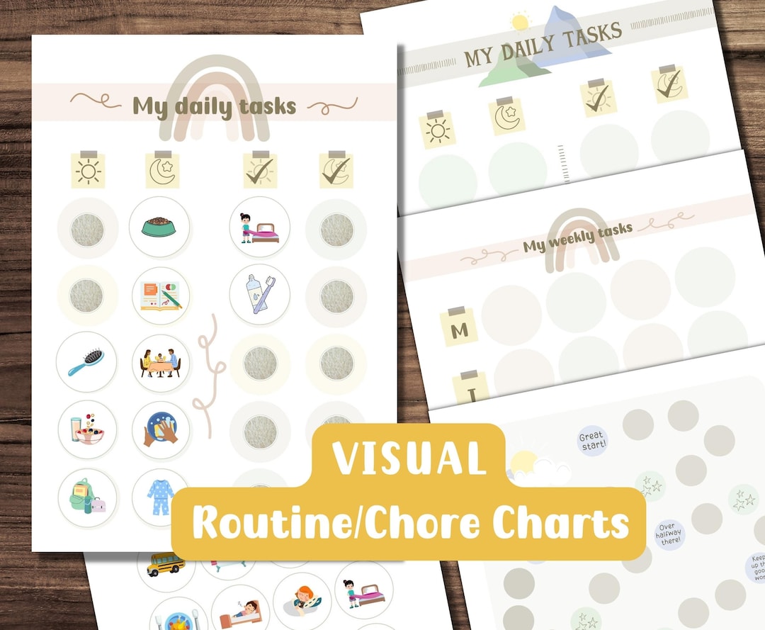 Printable Kids Chore Chart With Pictures, Visual Chore Chart for ...