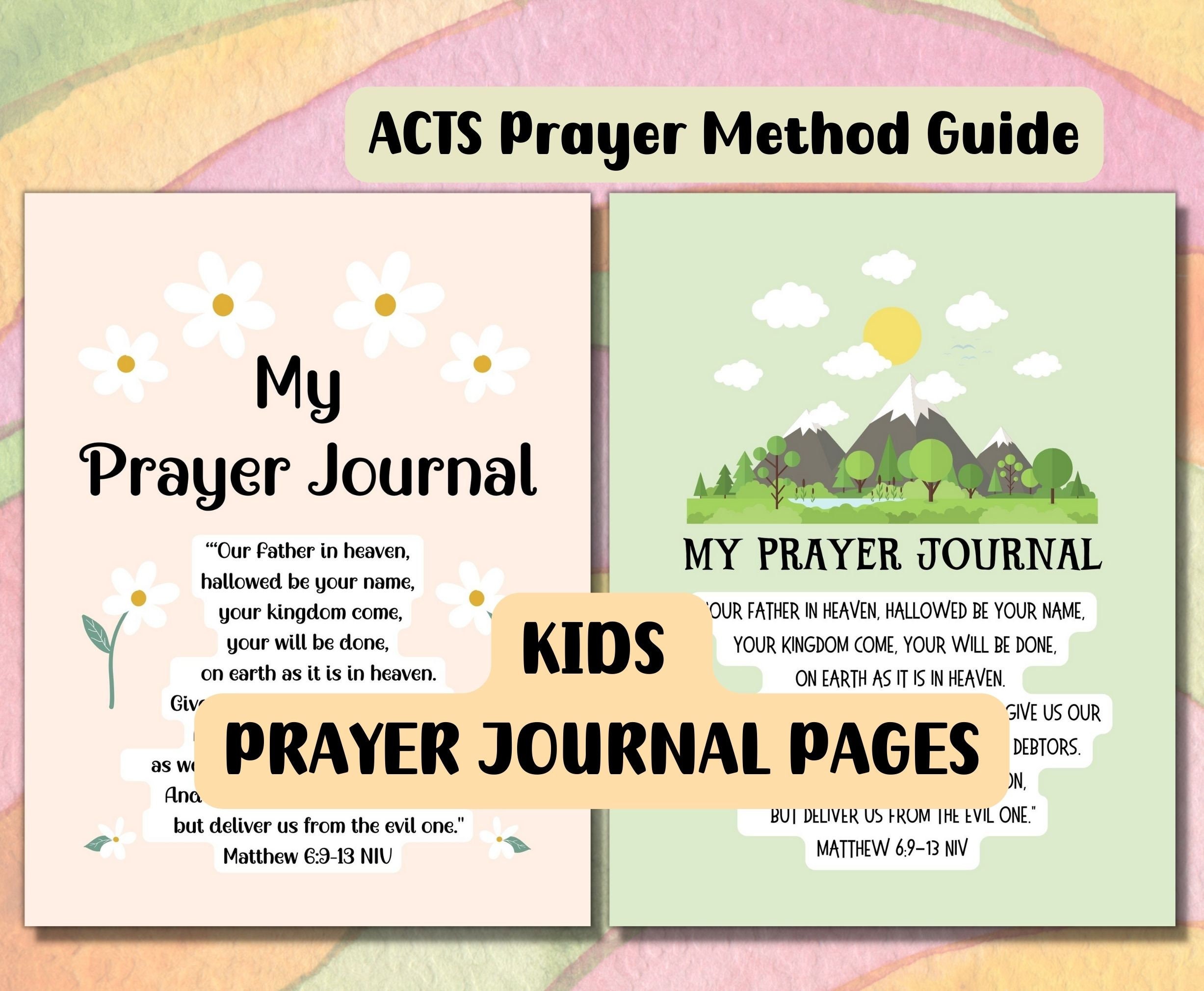Printable Kids Prayer Journal Pages, Childrens Acts Prayer Method Guide ...