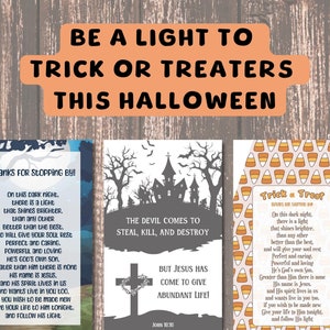 Printable Christian Halloween Bible Verse Cards, Trick or Treat Tracts ...