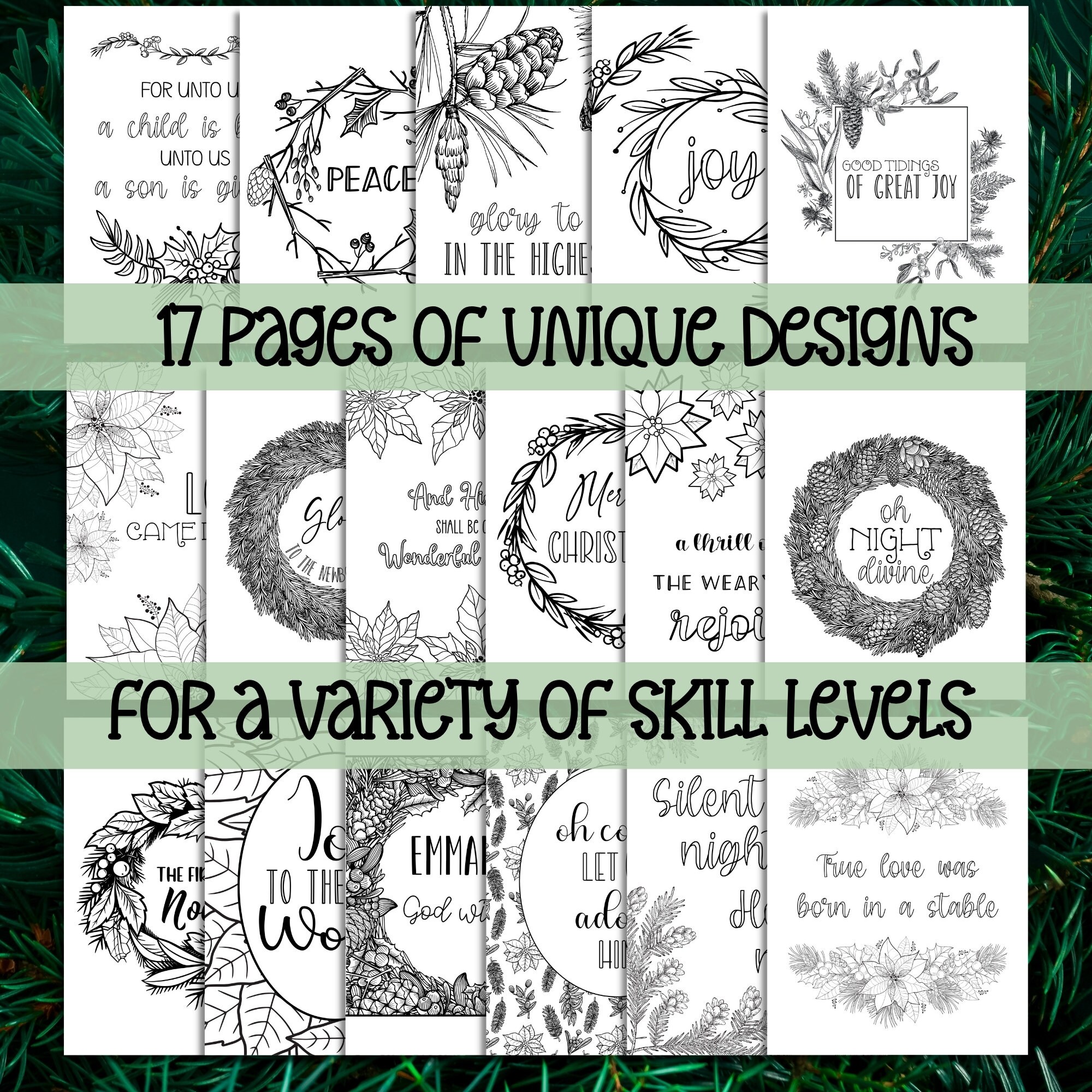 Printable Christian Christmas Coloring Pages for Adults, Winter Themed ...