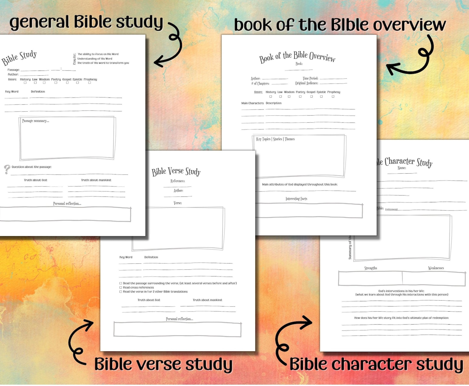 Printable Teens Bible Study Worksheets, Youth Bible Study Resources for ...