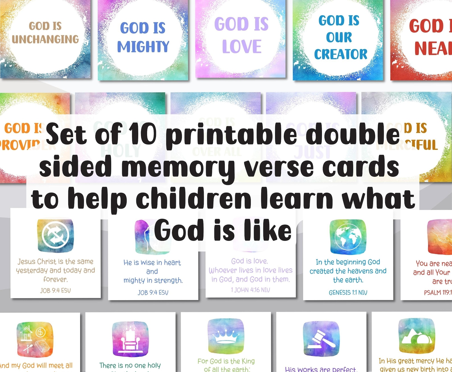 Printable Kids Memory Verse Cards for Children Bible Memory Verses ...