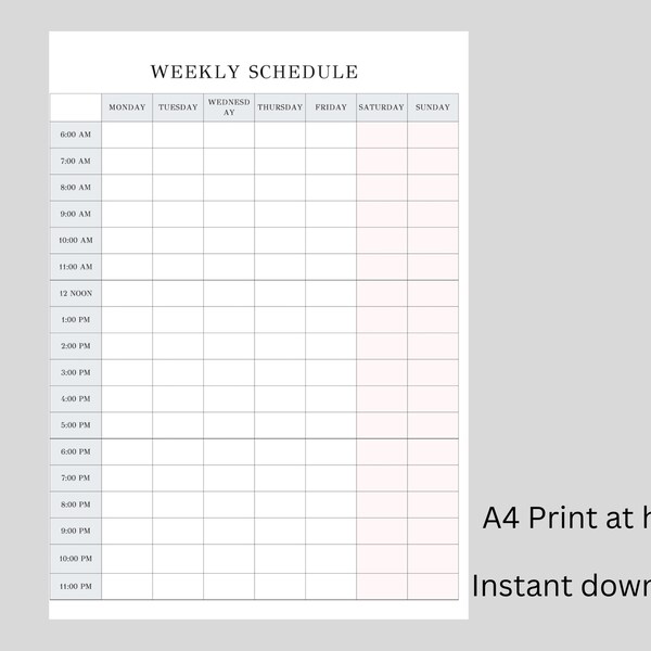 Printable Weekly Planner - Etsy
