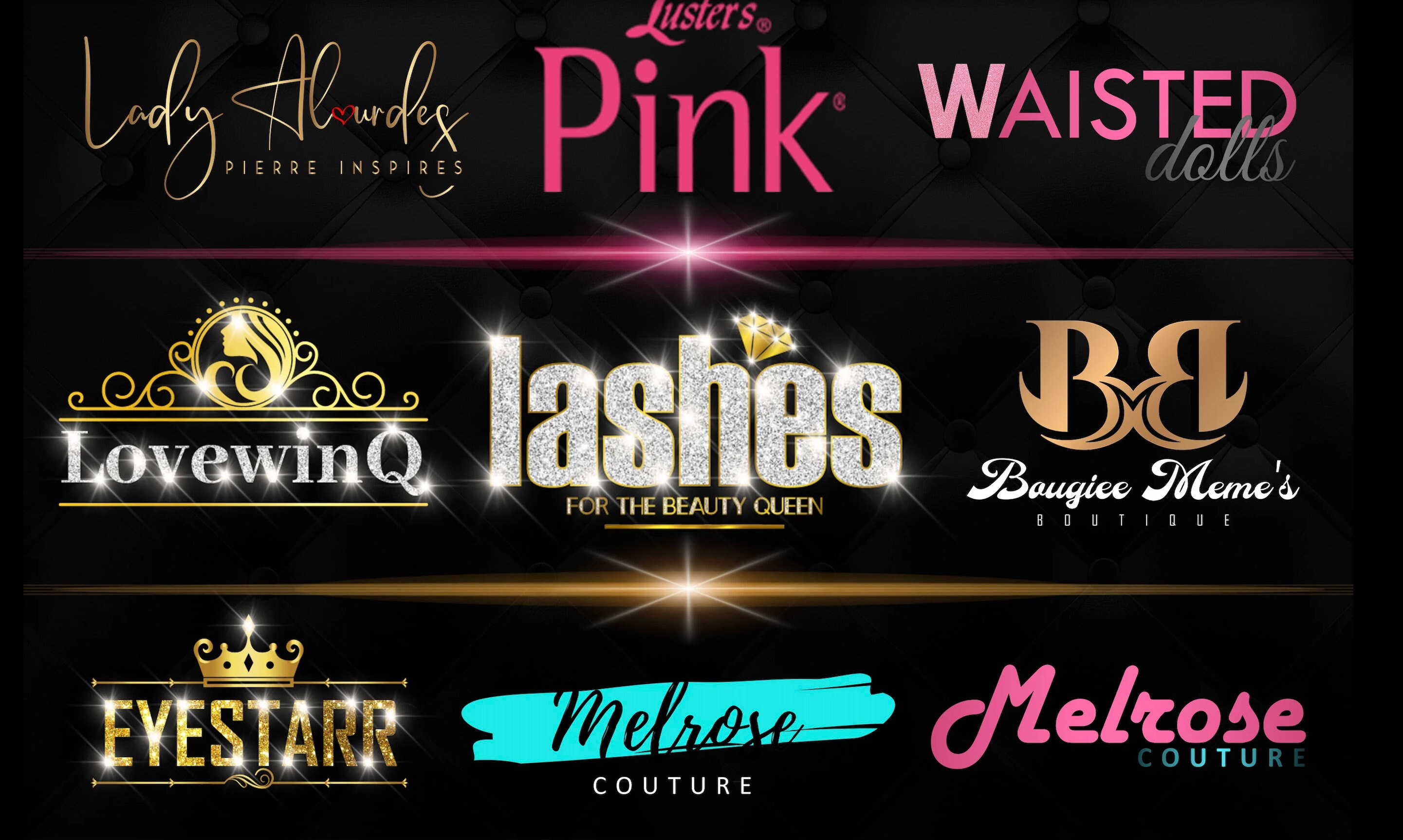 Glam Logo, Diamond Glitter Logo Design, Sparkle Logo, Beauty Logo ...