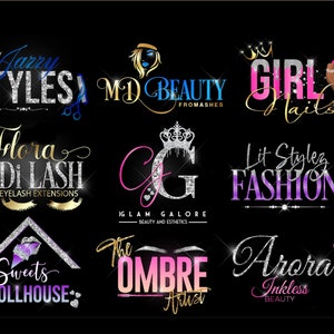 Glam Logo, Diamond Glitter Logo Design, Sparkle Logo, Beauty Logo ...