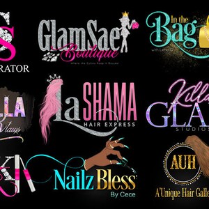 Glam Logo, Diamond Glitter Logo Design, Sparkle Logo, Beauty Logo ...