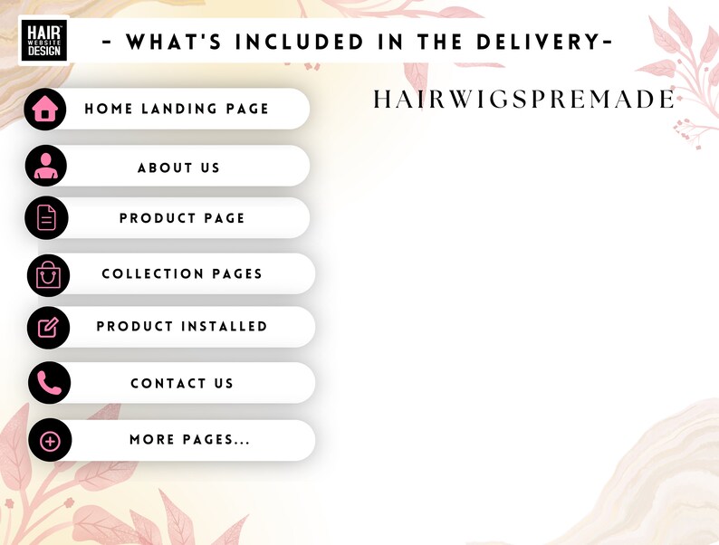 Hair Website Design, Hair Extensions Website Design, Premade Website ...