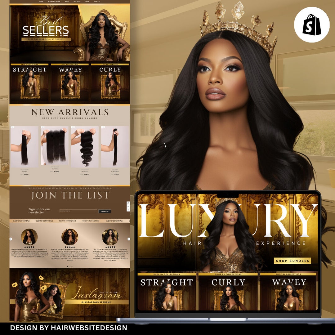 DIY, Premade Hair Website Banner Kit, Shopify, Hair Extensions, Wig ...