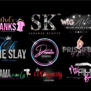 Glam Logo, Diamond Glitter Logo Design, Sparkle Logo, Beauty Logo ...