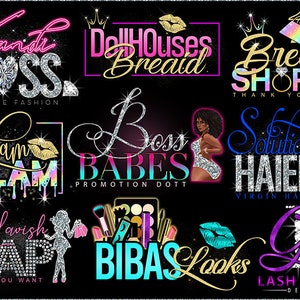 Glam Logo, Diamond Glitter Logo Design, Sparkle Logo, Beauty Logo ...