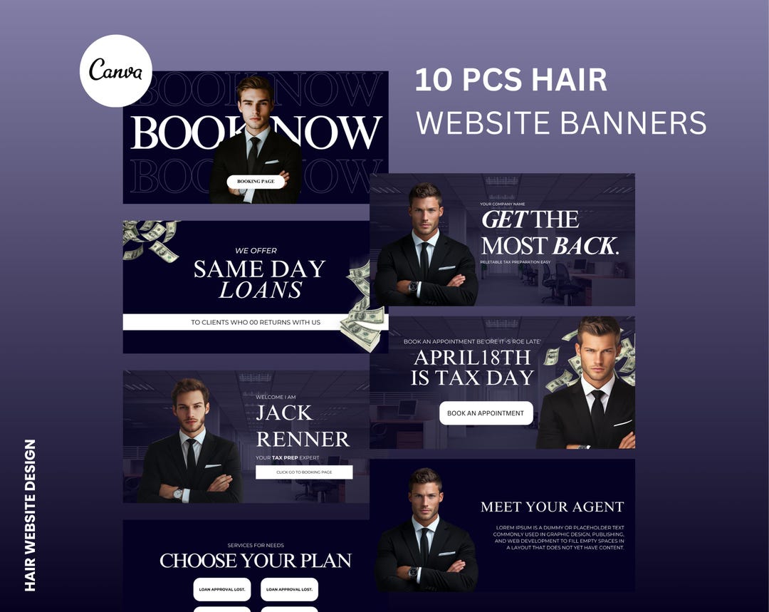 Navy Blue Accountant Templates Pack: Corporate Business Website Banners ...