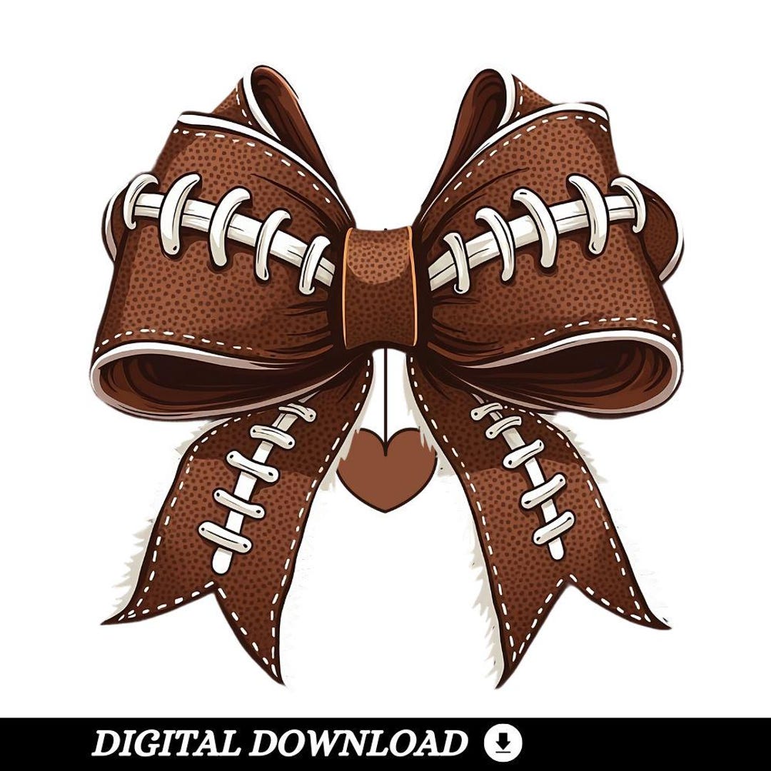 Coquette Football Bow PNG, Game Day Sports Bow Sublimation, Football ...