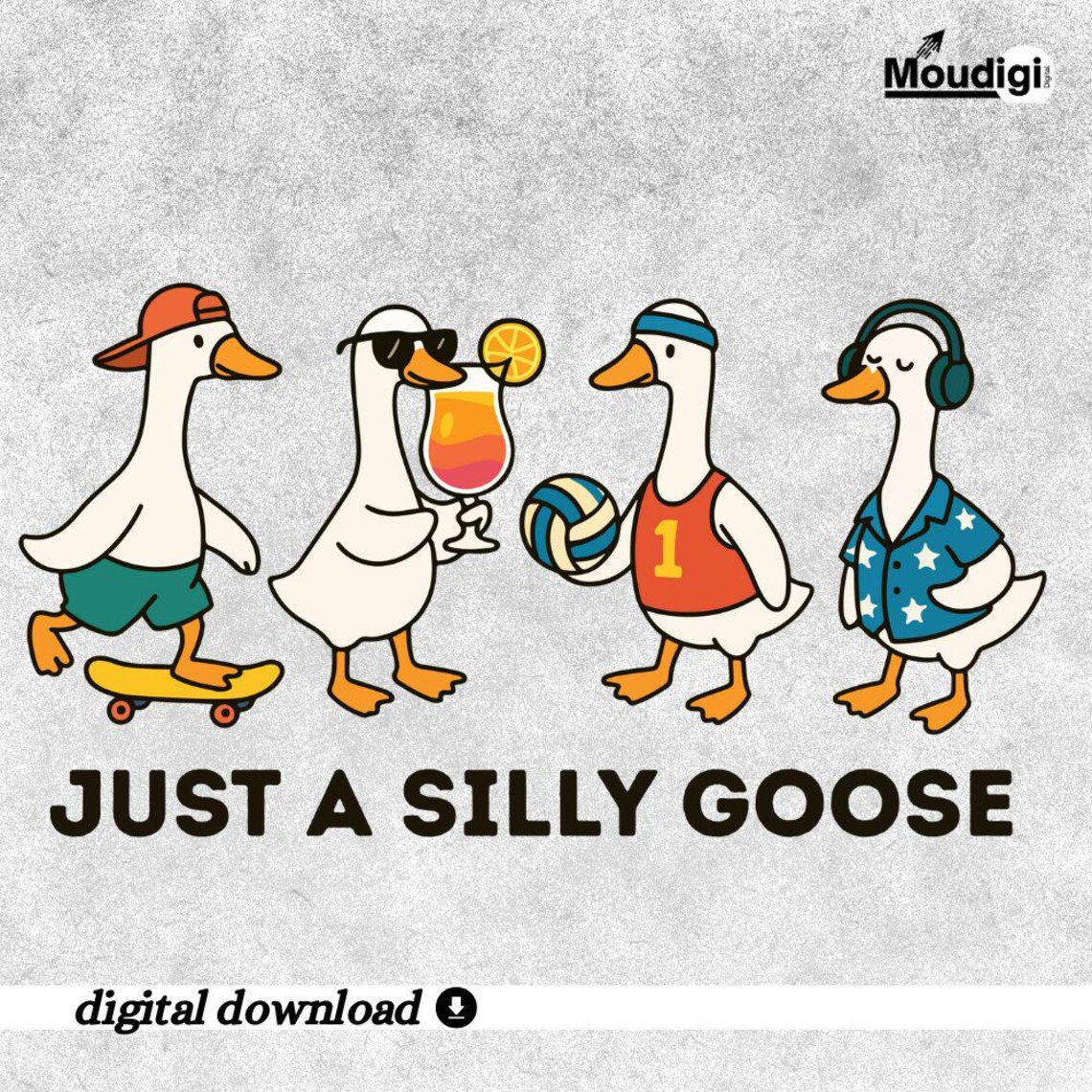 Funny Silly Goose PNG, Cute Animal Clipart, Goose Wearing Clothes ...