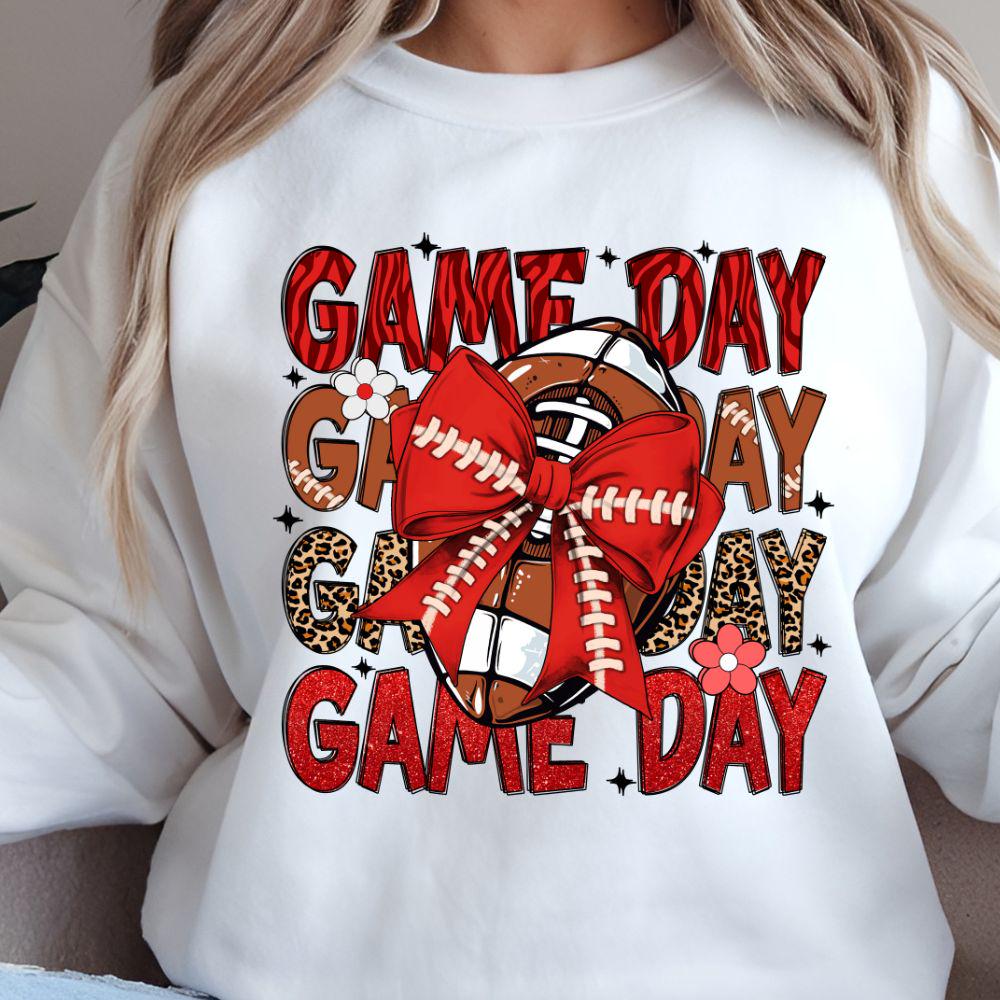 Game Day PNG, Coquette Football Shirt Design, Cute Game Day Sublimation ...