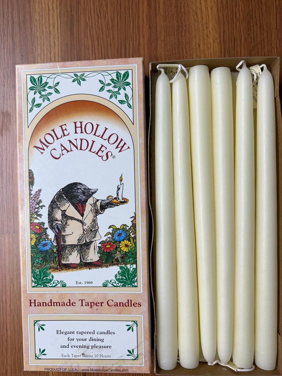 Mole Hollow Handmade off White Taper Candles 12 Inch Box of 12 - Etsy