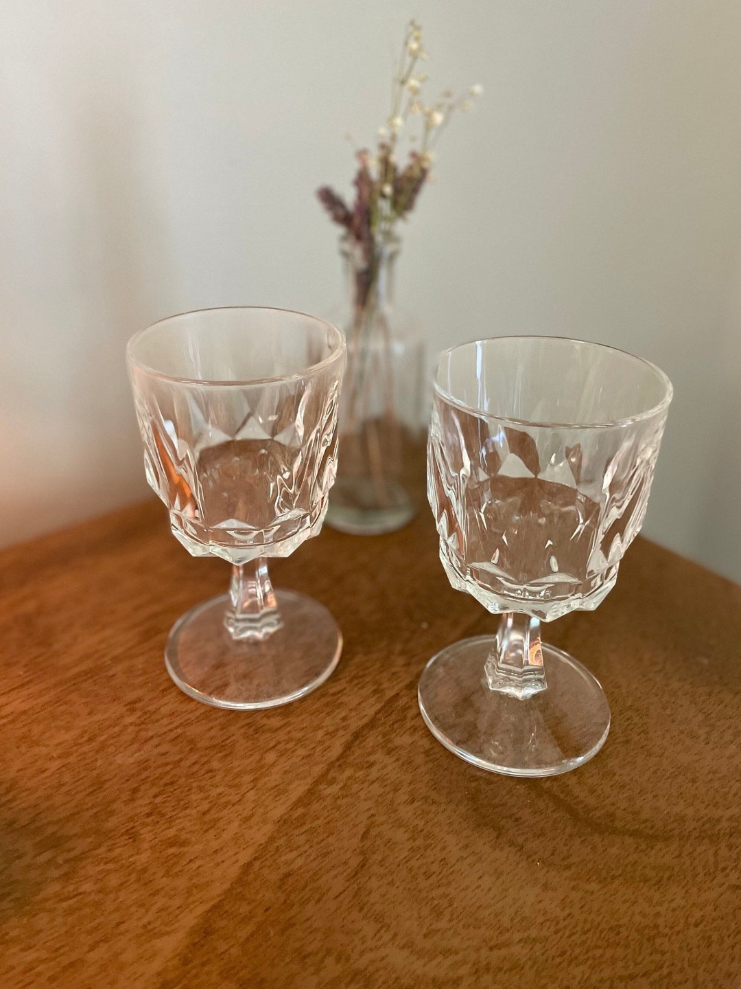Two Glass Goblets - Etsy