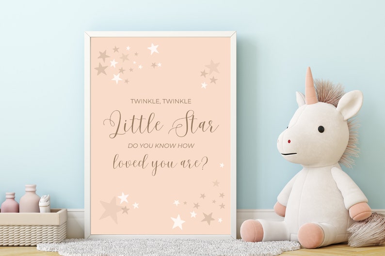 Twinkle Twinkle Little Star Poster, Kids Room Wall Décor, Baby Nursery ...