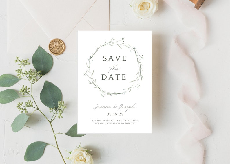 Simple And Elegant Save The Date Template Etsy