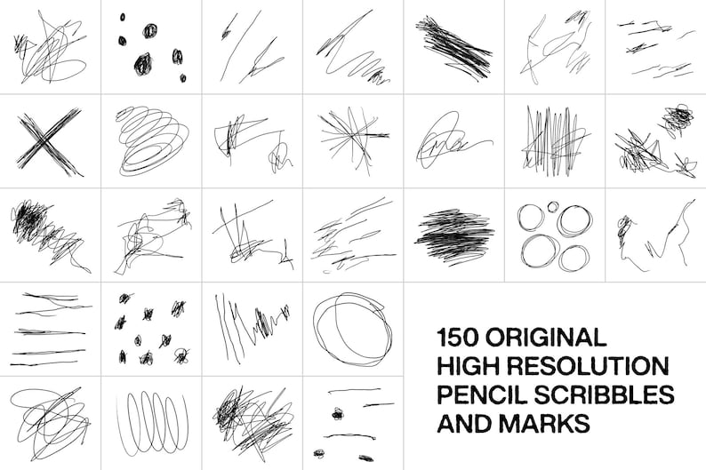 PNG Pencil Scribbles & Marks - Etsy