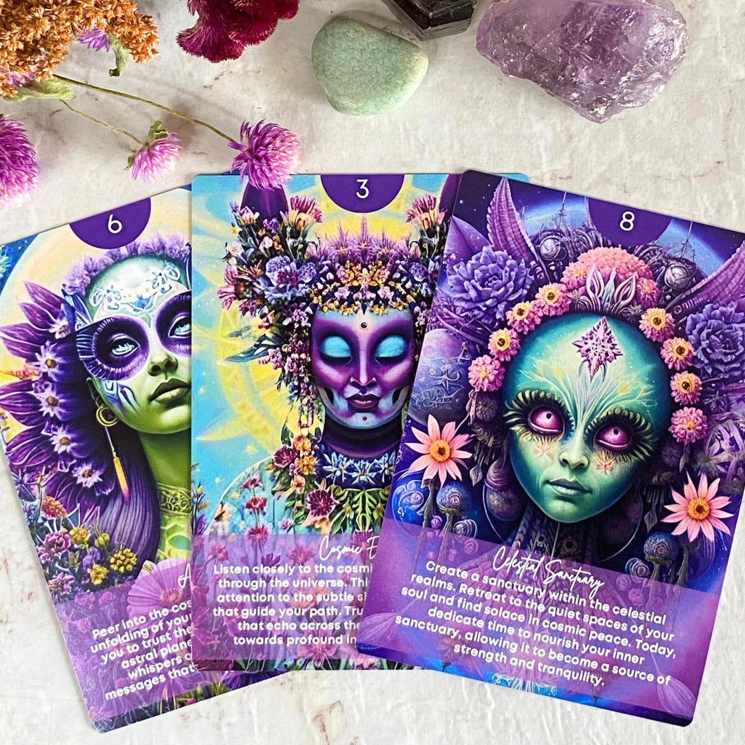 Alien-themed Oracle Art Deck | Unique Art Oracle Cards | Complement ...