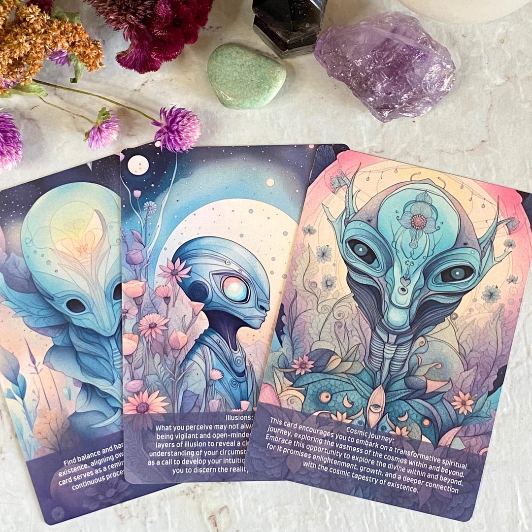 Alien-themed Oracle Deck | Beautiful Oracle Card Deck for Unique Tarot ...