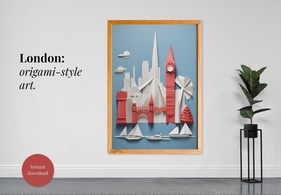 Origami London Skyline Print Digital Download of Geometric - Etsy