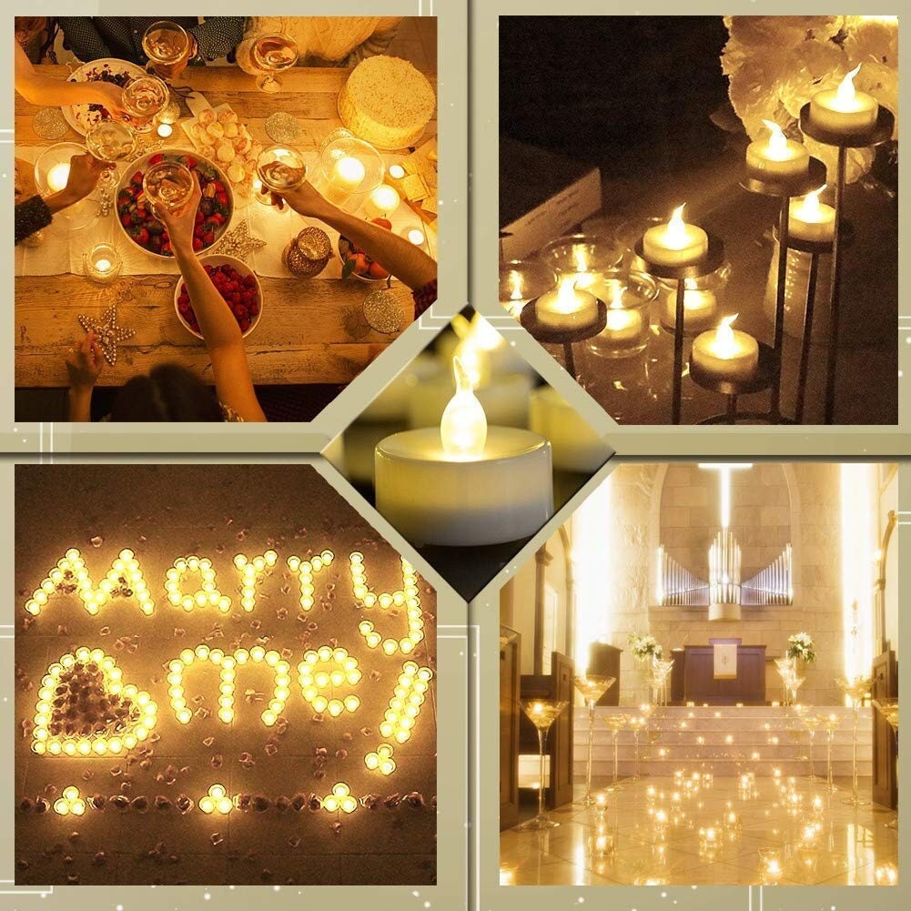 5pcs Battery Operated Led Tealight-flameless Tealights With Flickering ...