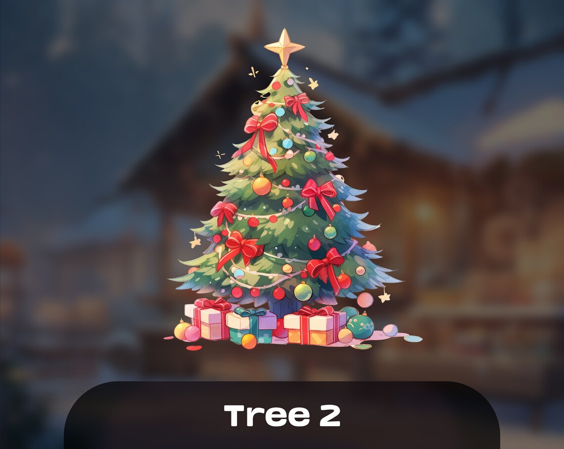 VTUBER ASSET, 4 Christmas Trees Set - 4 Christmas Stream Assets, Vtuber ...