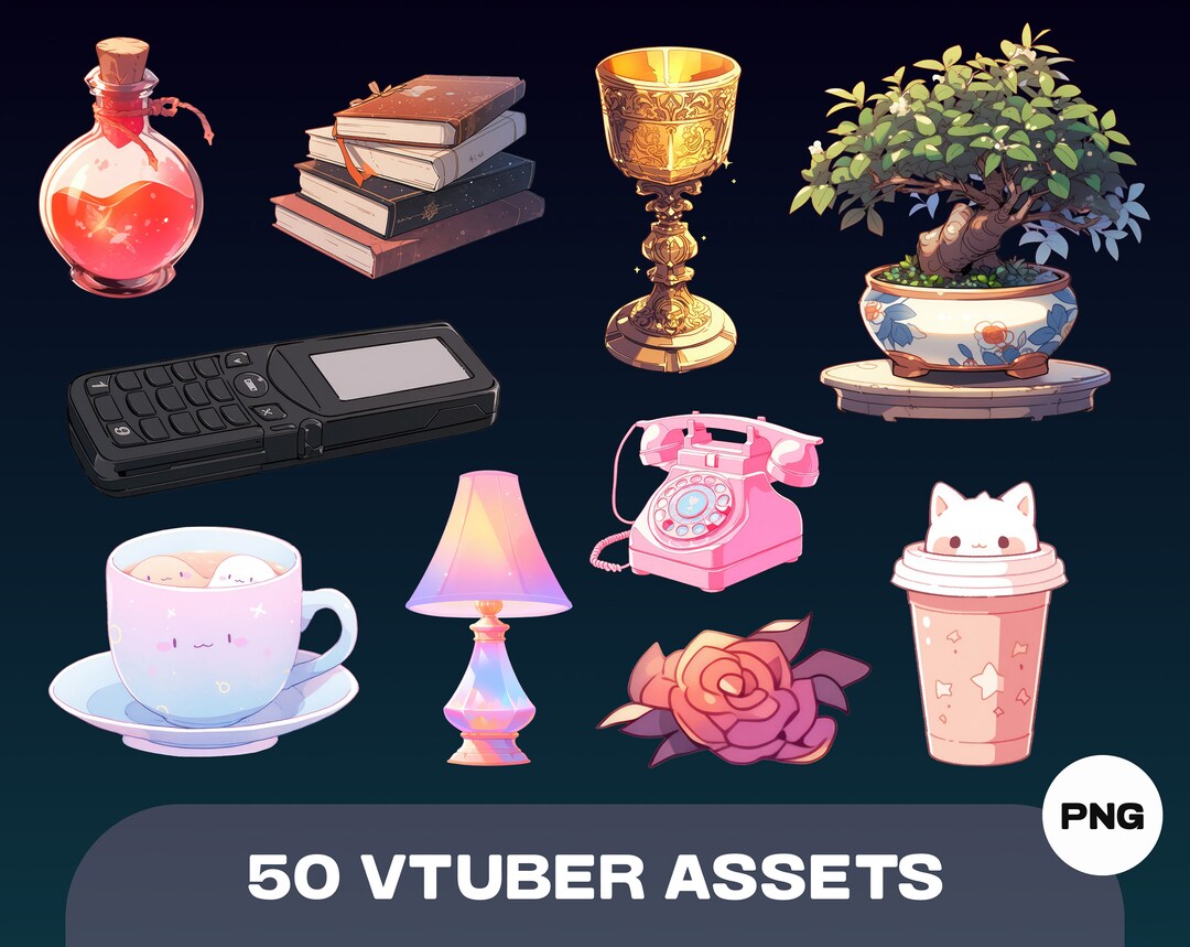 50 VTUBER Assets Bundle, VTUBER Asset | High Quality PNG Files ...