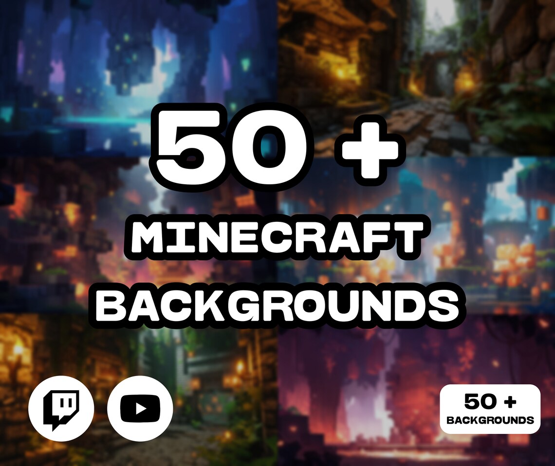 50+ Minecraft Stream Backgrounds, Vtuber Twitch Zoom Backgrounds (JPG ...
