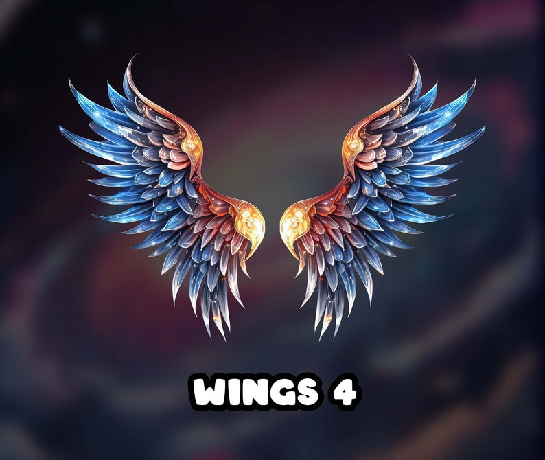 VTUBER Galaxy, Sci-fi, 4 Wings Set | Fantasy Wings | God Wings | Vtuber Asset Stream Decoration ...