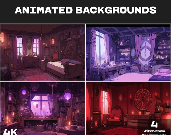 Animated Background Witch Laboratory | Witch Library | Witch Room for ...
