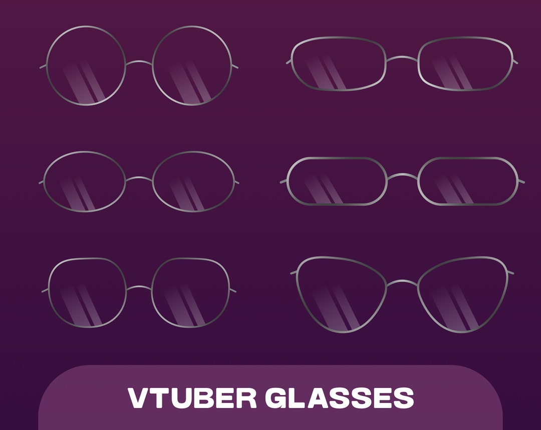 Vtuber Glasses Assets | Thin Metal Glasses | Circle Glasses | Wire ...