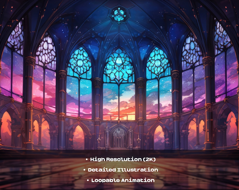 Gothic Cathedral Animated Backgrounds | Vtuber Twitch Stream Overlay ...