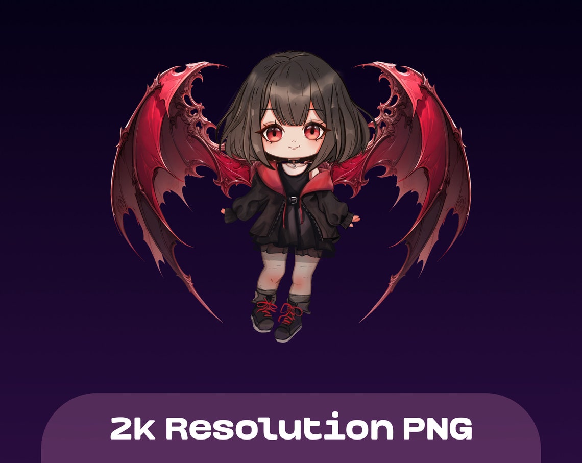 VTUBER Bat Vampire Wings | Fantasy Wings | Red Wings | Vtuber Asset ...