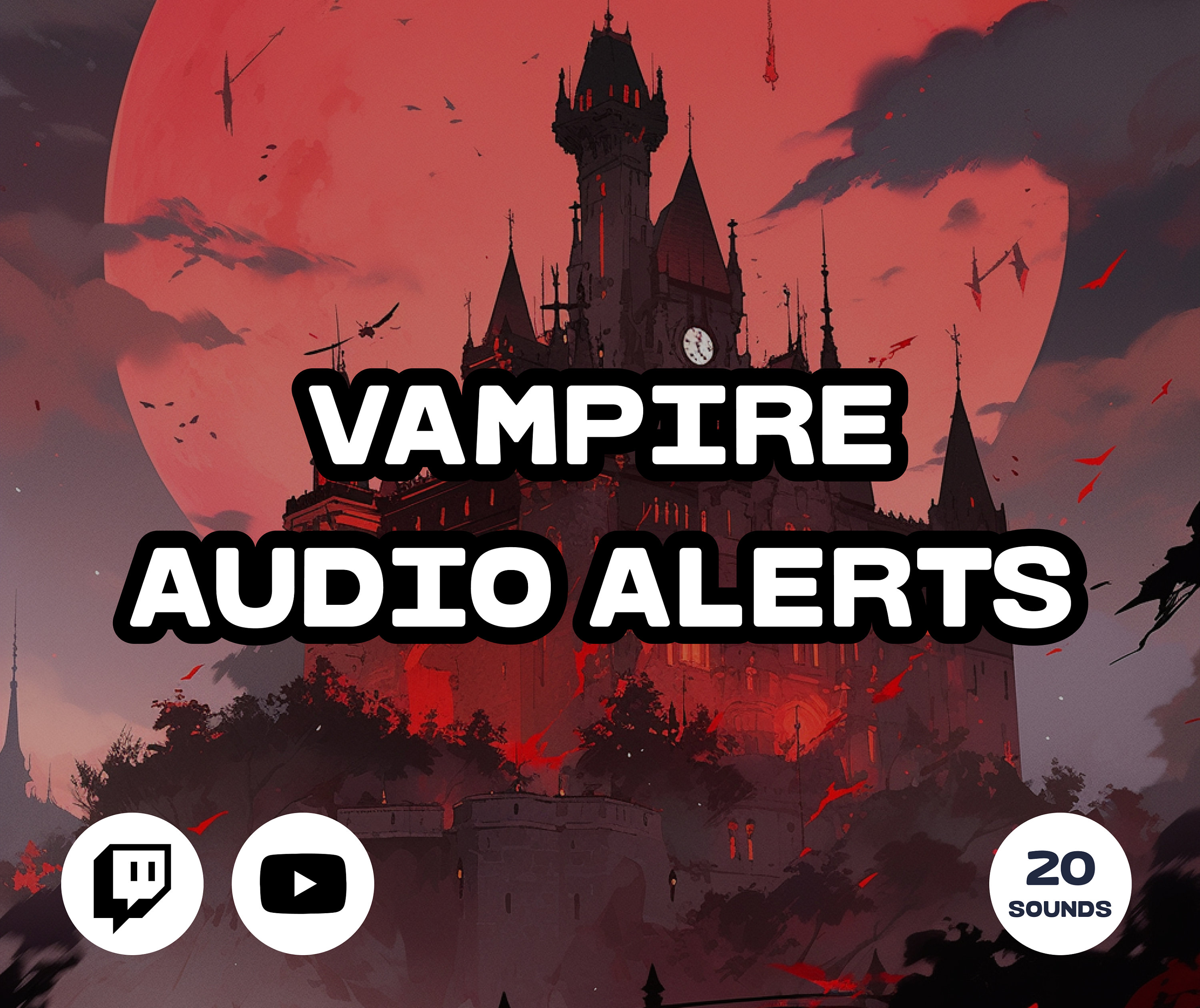 Twitch Sound Alerts - Vampire Pack (notifications, Transitions, Sound ...