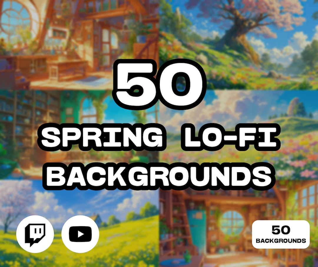 50 Vtuber Streamer Spring Lofi Backgrounds, Stream Background, Virtual ...