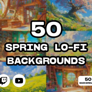 50 Vtuber Streamer Spring Lofi Backgrounds, Stream Background, Virtual ...