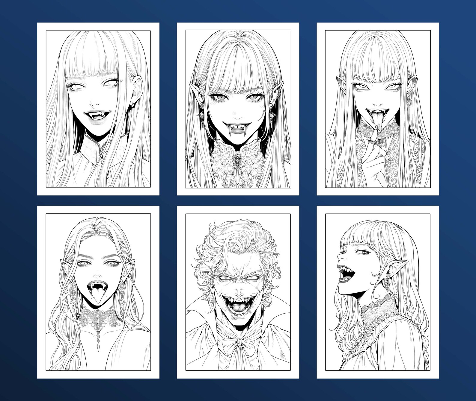 ANIME vampires Coloring Book of Girls, Boys, Vampires, Dracula, Ghibli ...