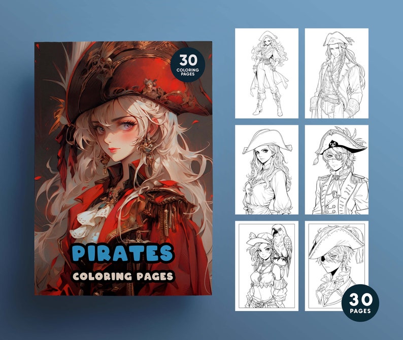 ANIME "pirates" Coloring Book of Girls, Pirates, Ghibli, High Quality ...