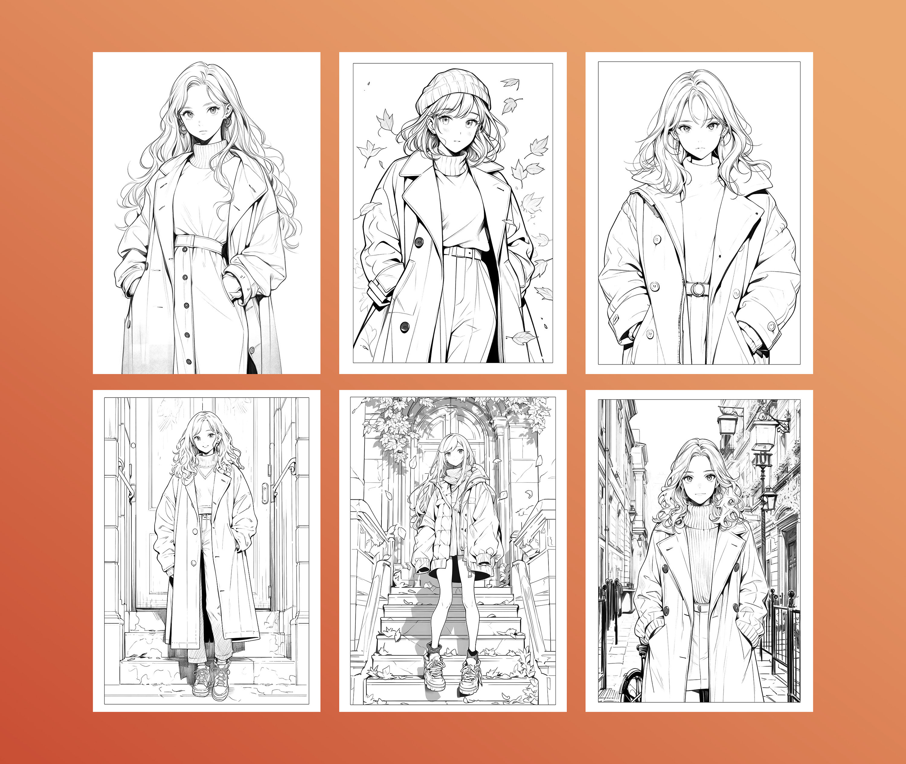 ANIME Coloring Book "autumn Time" of Girls, Ghibli & Animals, High ...