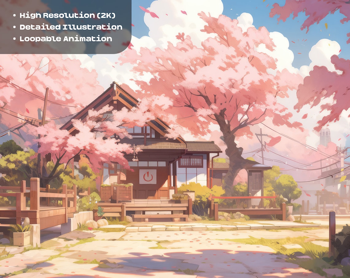 4 ANIMATED BACKGROUNDS Japanese Village Background Cozy Lofi Looped ...